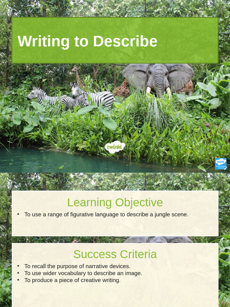 t3 e 616 Descriptive Writing Cover Lesson Pack Presentation | PDF ...
