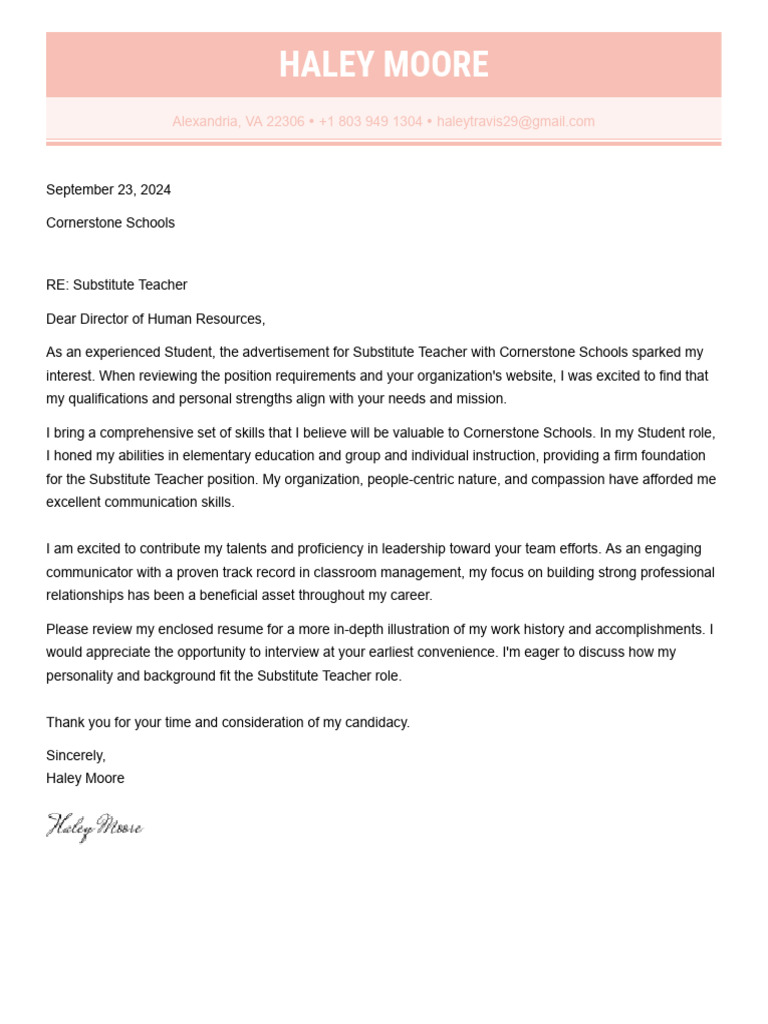 Haley Moore Letter 3 | PDF