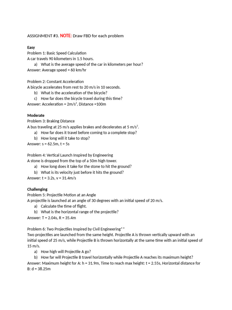 Assignment 3 Projectile Pdf