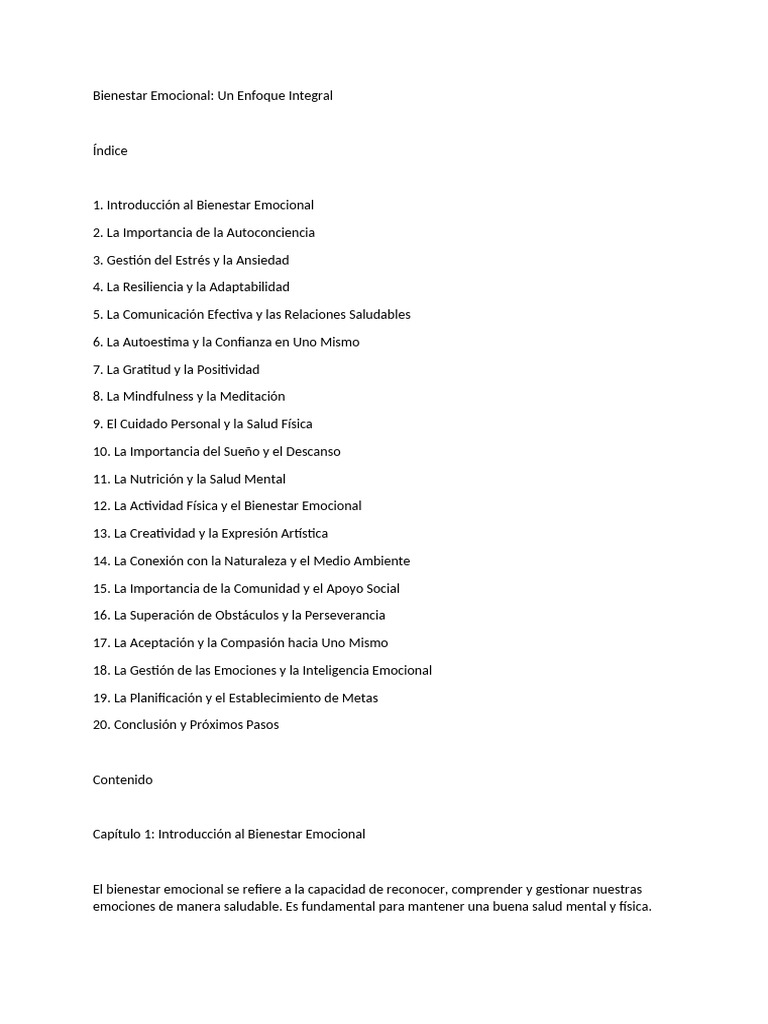 Bienestar Emocional | PDF | Las emociones | Autoestima