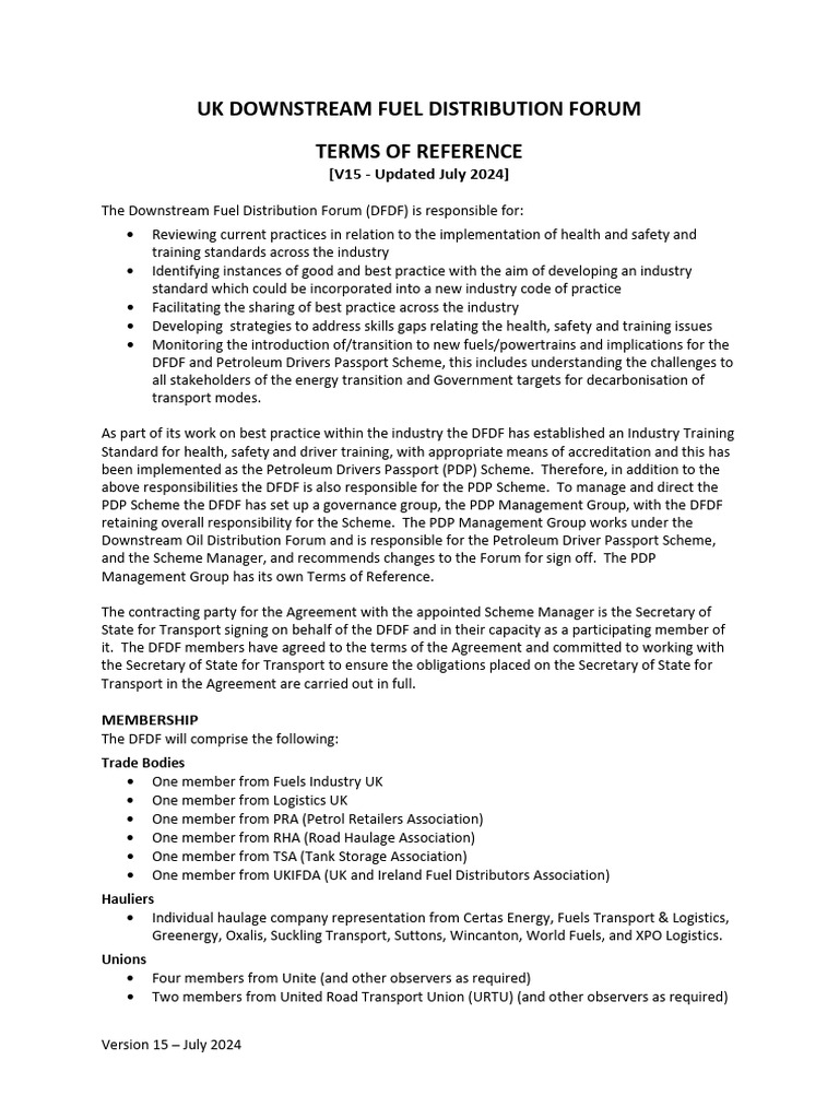 DFDF Terms Reference | PDF