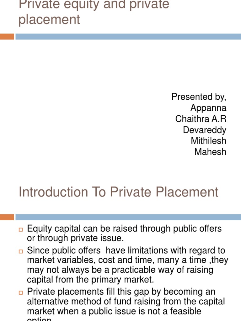 Private Placement in Equity Financing | PDF | Securities (Finance ...