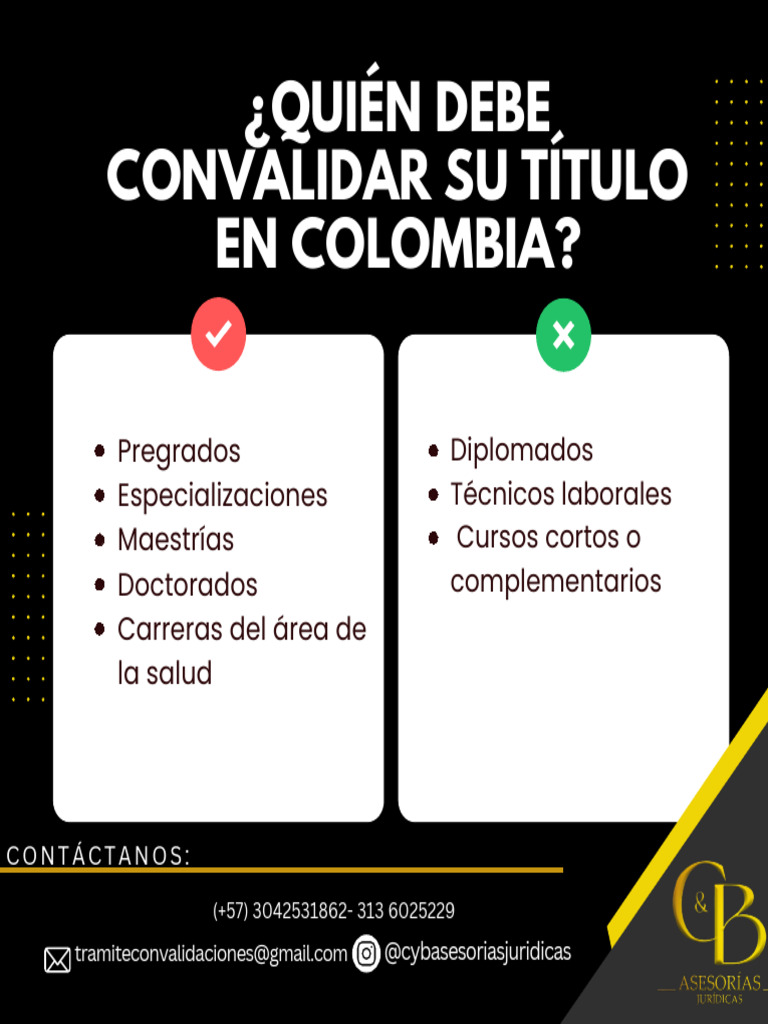 Quien Debe Convalidar El Titulo en Colombia | PDF