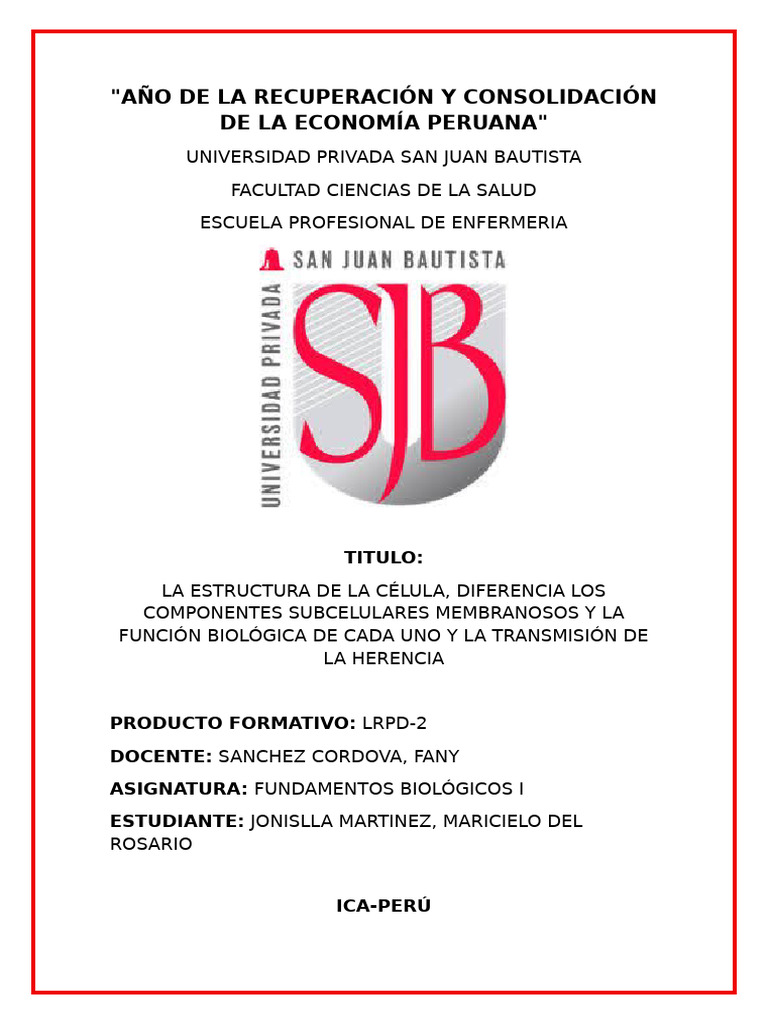 LRPD 2 | PDF | Citoplasma | Biología Celular)