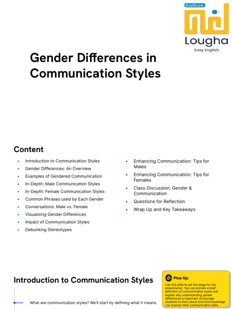 Gender Communication Style Differences | PDF | Communication | Conversation