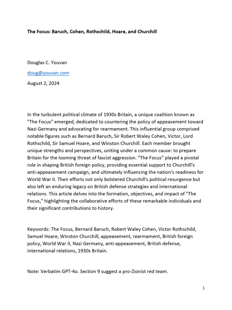 The Focus: Anti-Appeasement Coalition | PDF | Neville Chamberlain ...
