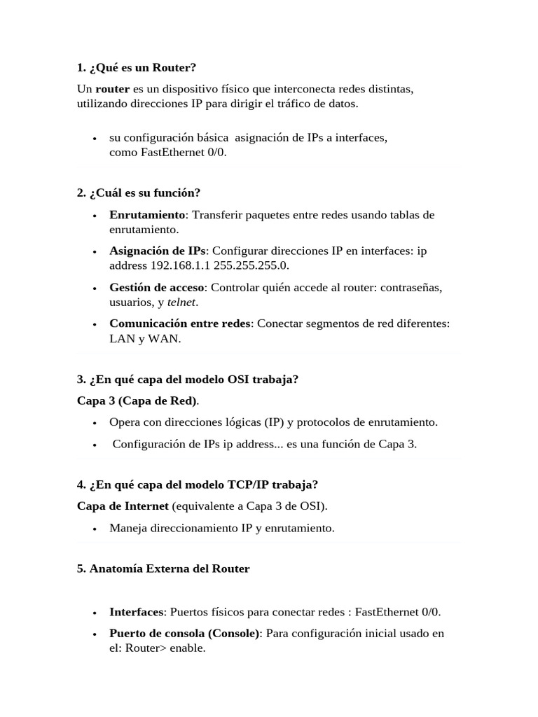 Router y Su Configuración Básica | PDF | Enrutador (Computación) | Protocolos de internet