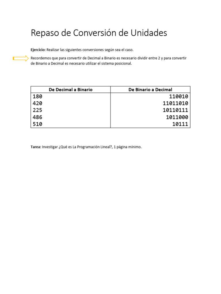 Informatica - Repaso de Conversión de Unidades | PDF