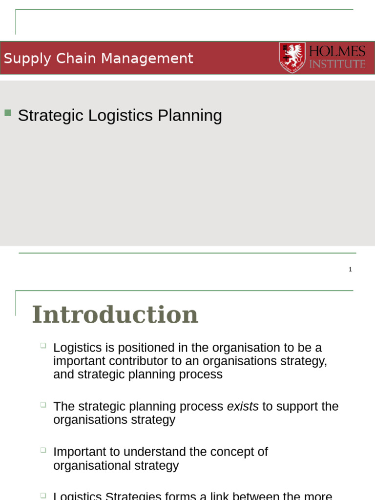 Strategic Logistics Planning | PDF | Logistics | Strategic Management