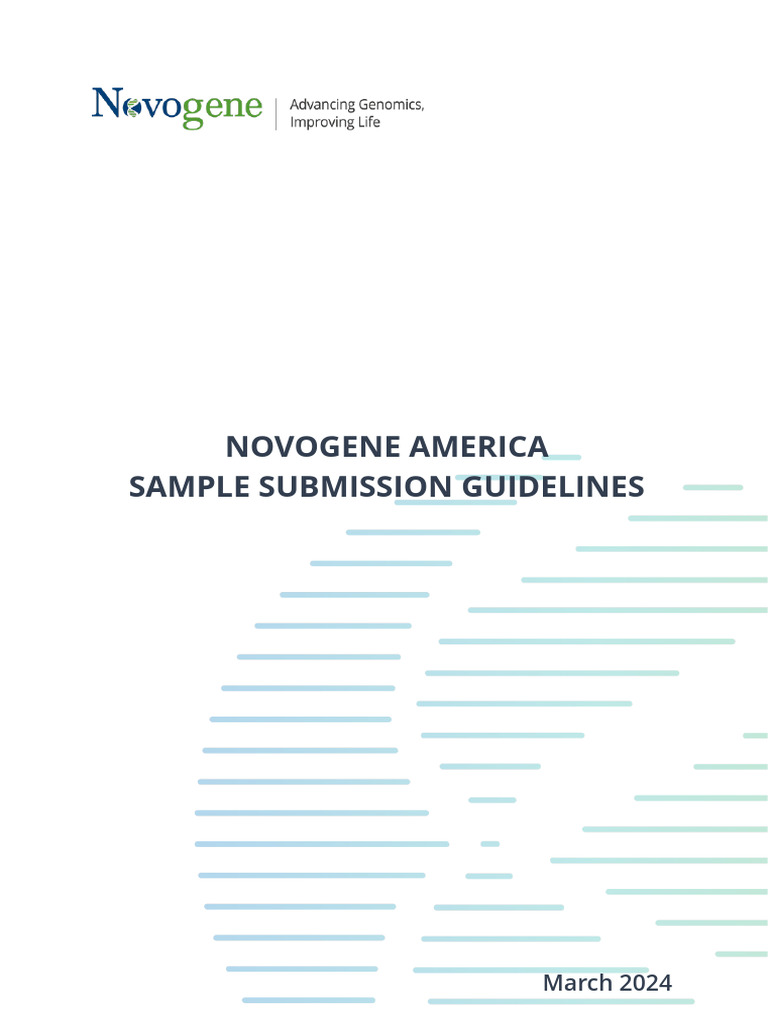 Novogene America Sample Submission Guidelines 2024v1.1 | PDF | Dna Sequencing | Transcriptome