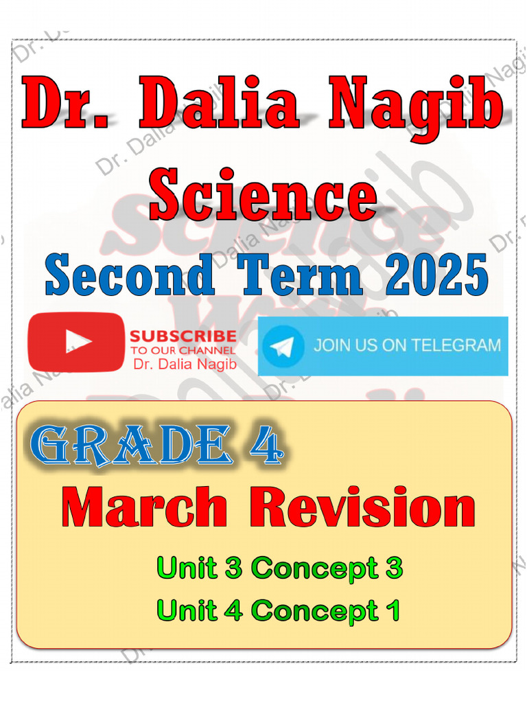 March Revision Grade 4 Science Dr. Dalia Nagib - 1 | PDF