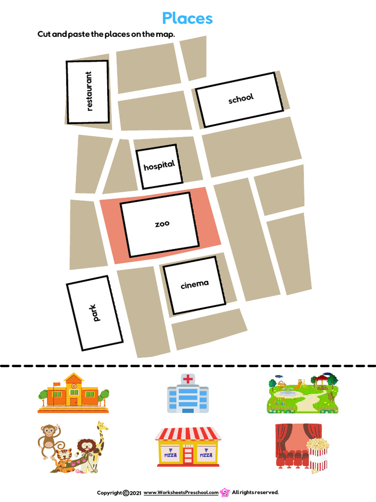 Places Cut and Paste Worksheet | PDF