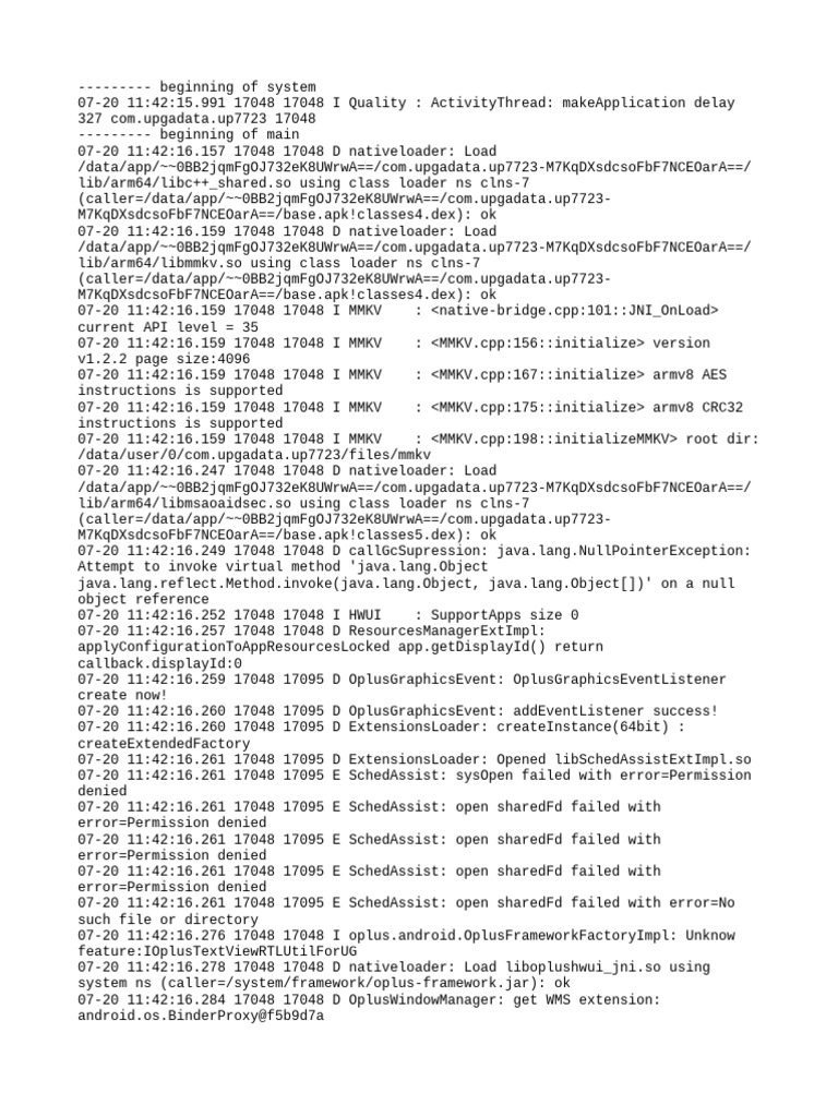 Com - Upgadata.up7723 Logcat | PDF | Operating System Technology | Software Development