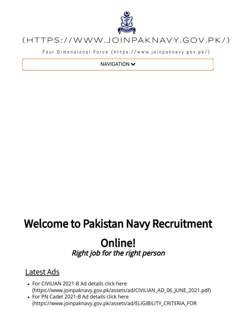 Pakistan Navy Recruitment 2025 Guide | PDF