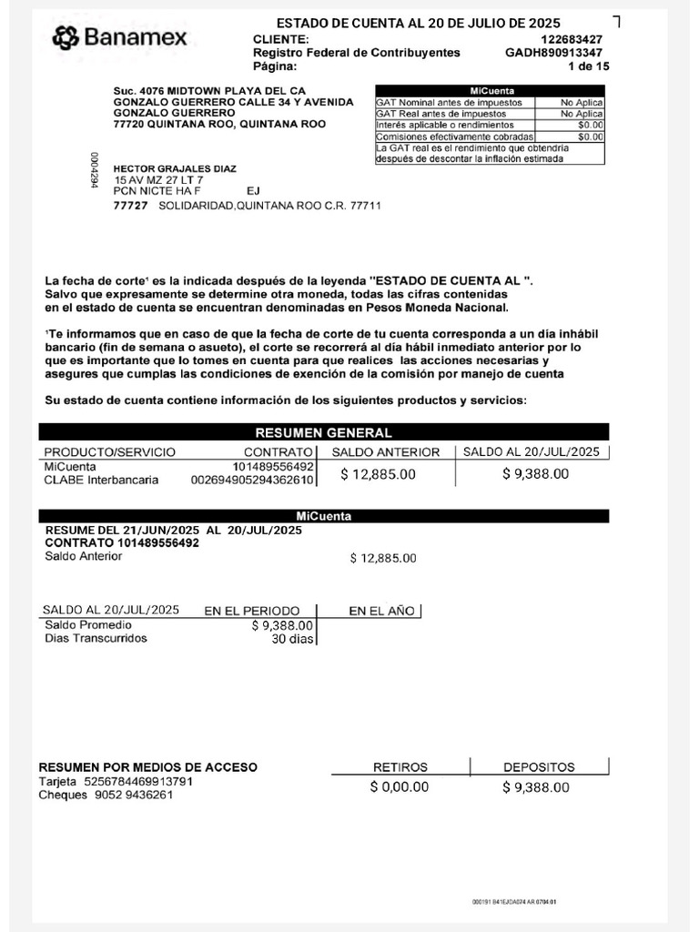 Estado de Cuenta Banamex Jul 2025 | PDF
