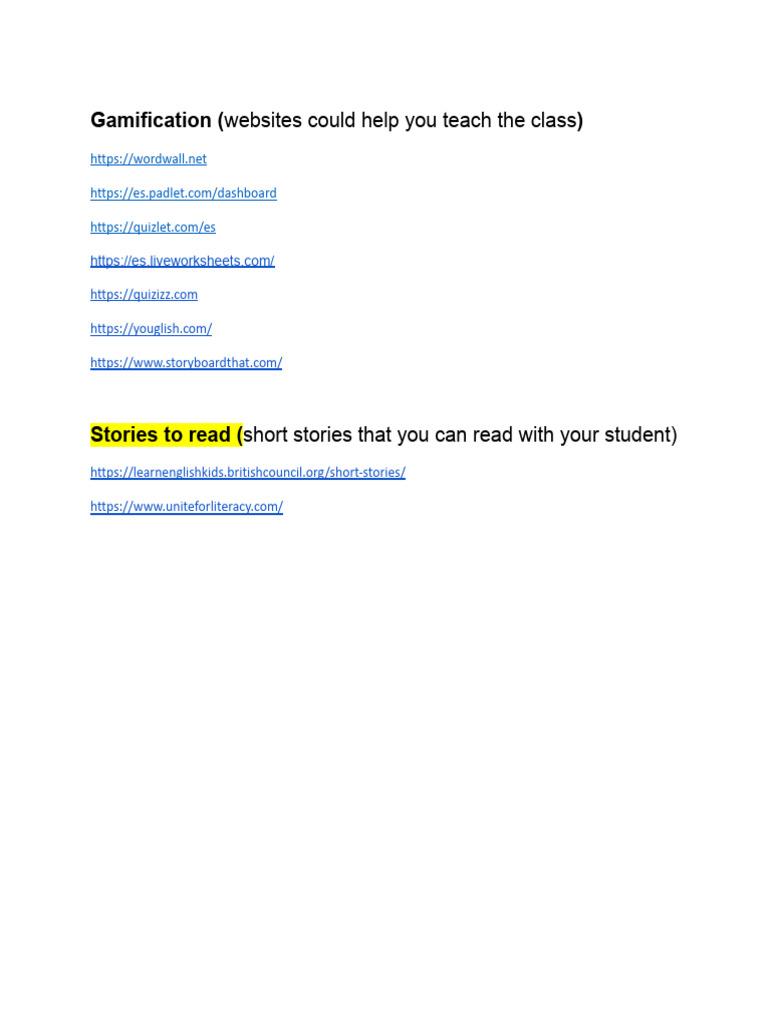 English Teaching Resources | PDF