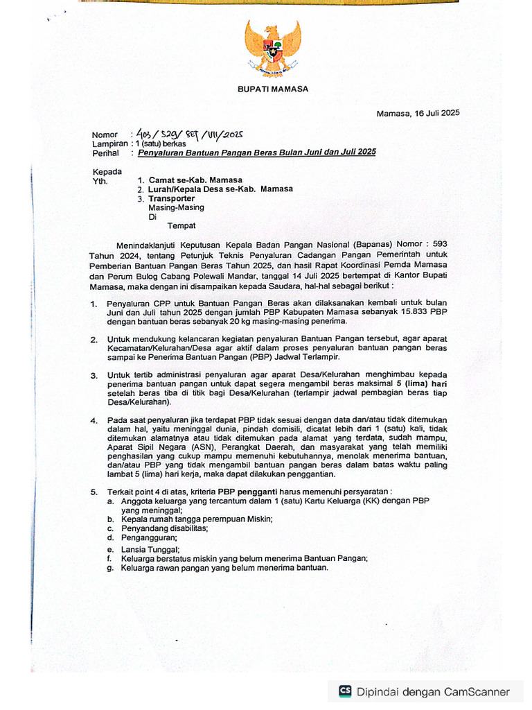 Surat Penyaluran CPP | PDF
