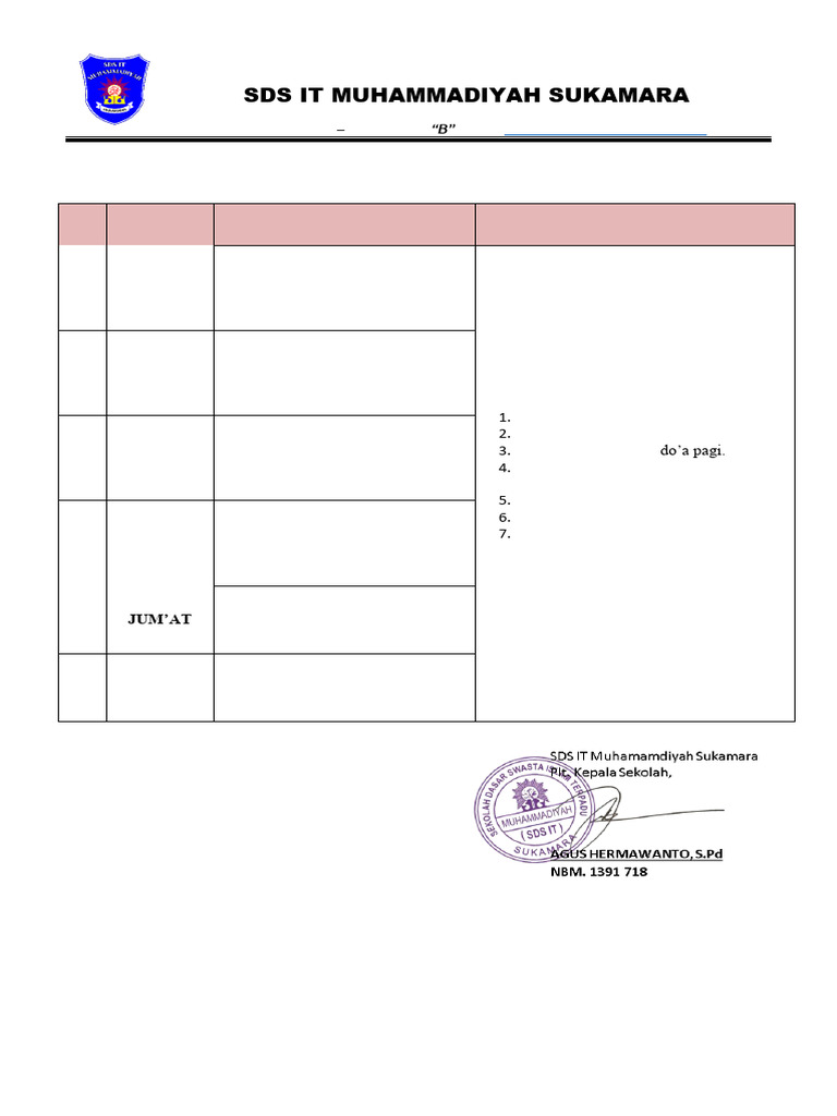 Jadwal Piket Guru Semester Ganjil T.P 2025-2026 | PDF