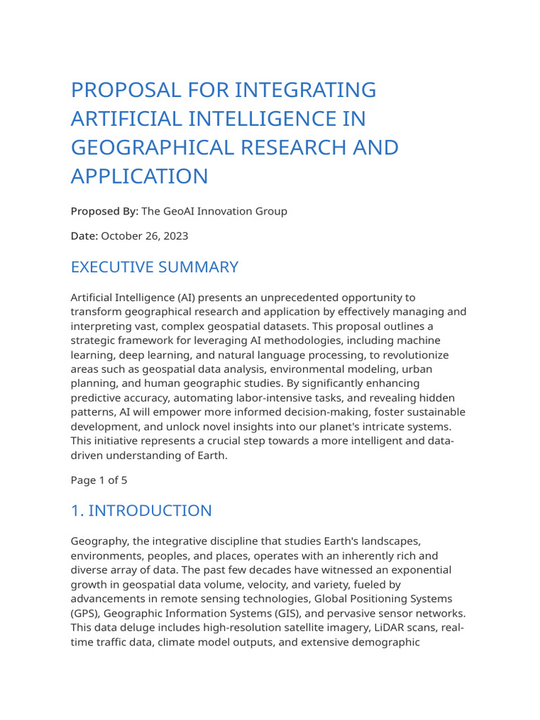 AI in Geography Proposal | PDF | Geographic Information System | Artificial Intelligence