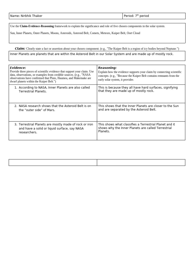 CER2 Inner Planets | PDF