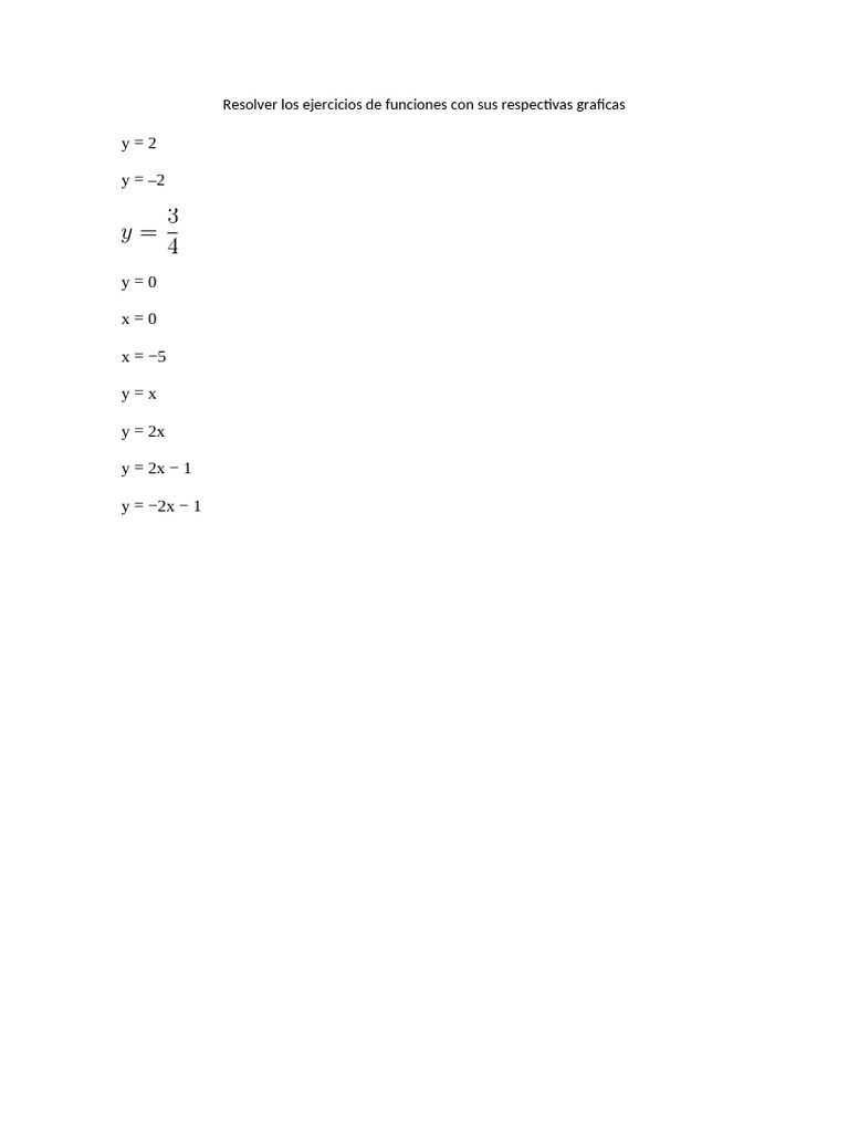 Resolver Los Ejercicios de Funciones | PDF