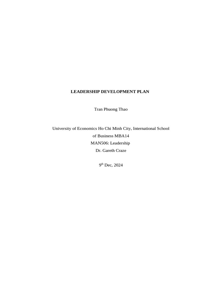 Leadership Development Plan | PDF | Well Being | Psychological Resilience