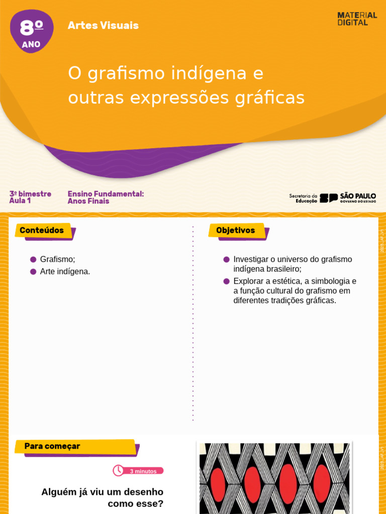 O Grafismo Indígena e Outras Expressões Gráficas: Artes Visuais | PDF ...
