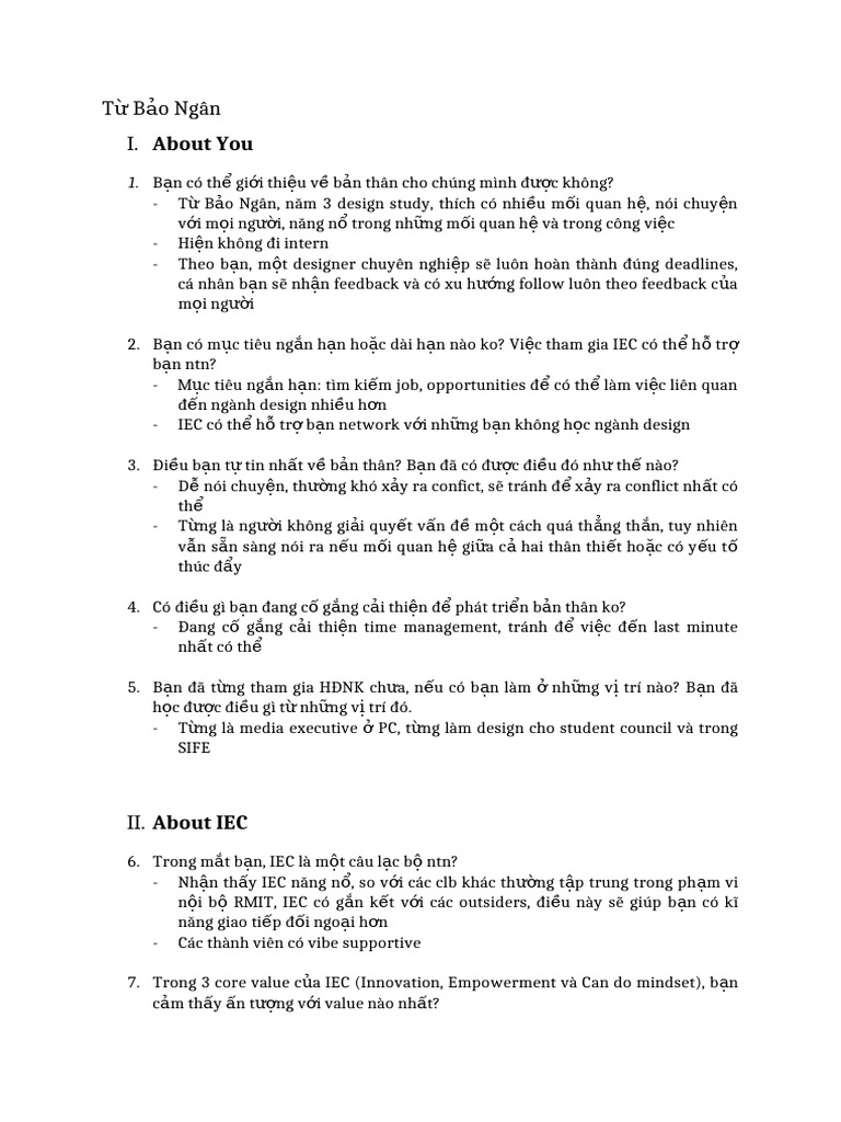 (IEC) Media Interview Answers 2024B TBN | PDF