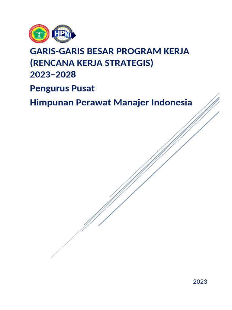 Garis Besar Program Kerja Pp-Hpmi 2023-2028 Hasil Pleno 24 Juni 2023 ...
