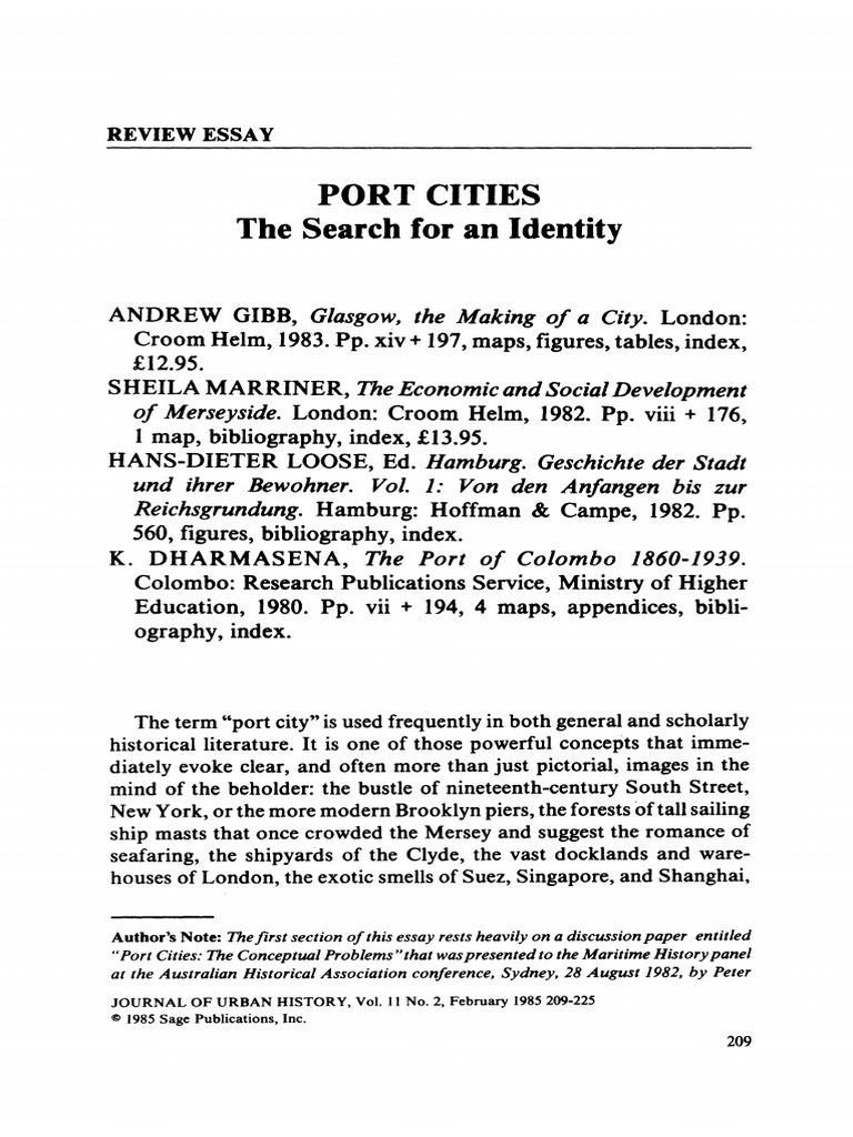 Broeze - Port City Search For An Identity | PDF