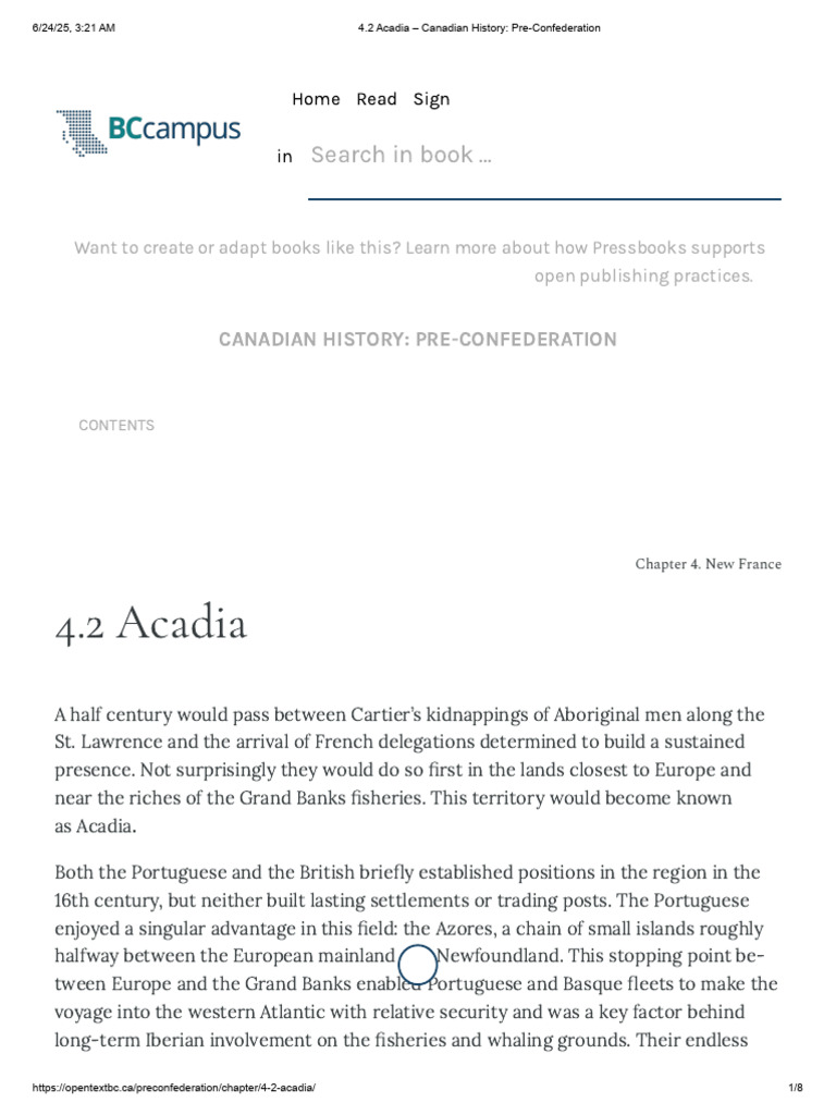 4.2 Acadia - Canadian History - Pre-Confederation | PDF | Acadians | Acadia