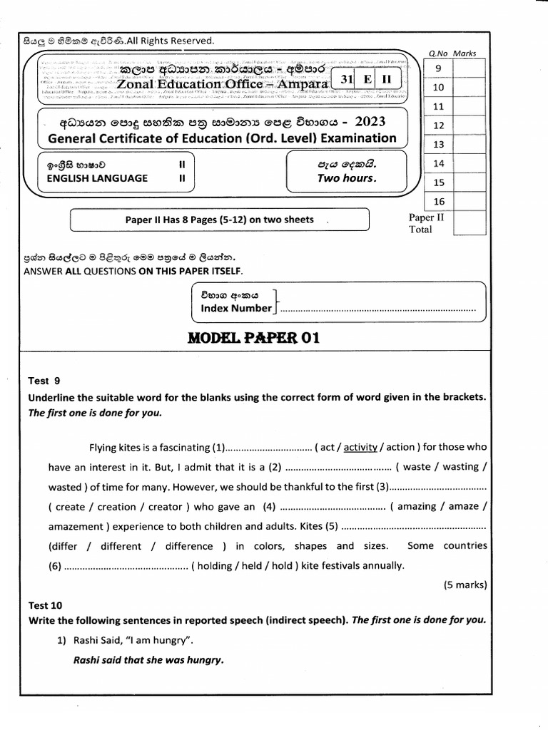 Grade 11 Part 2 2023 | PDF