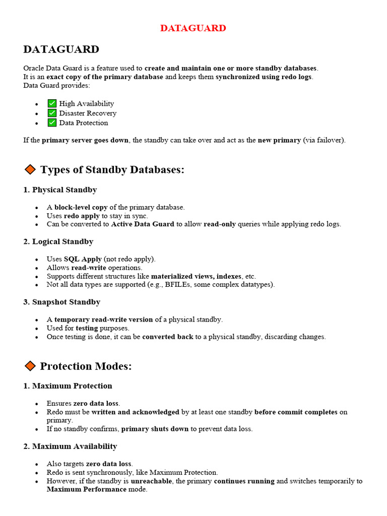 Oracle Data Guard Physical Standby Setup | PDF | Computer Architecture ...