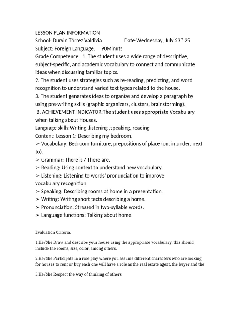 Personalized Lesson Plan 7th Grade | PDF | Reading Comprehension ...