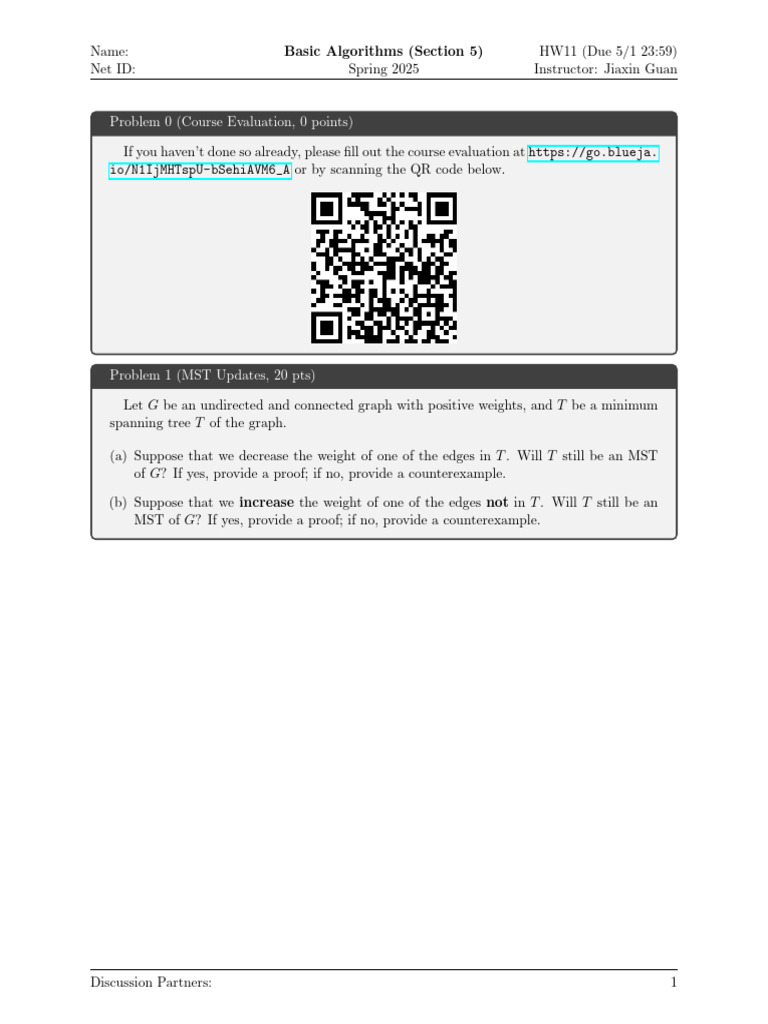 HW 11 | PDF | Computational Complexity Theory | Algorithms