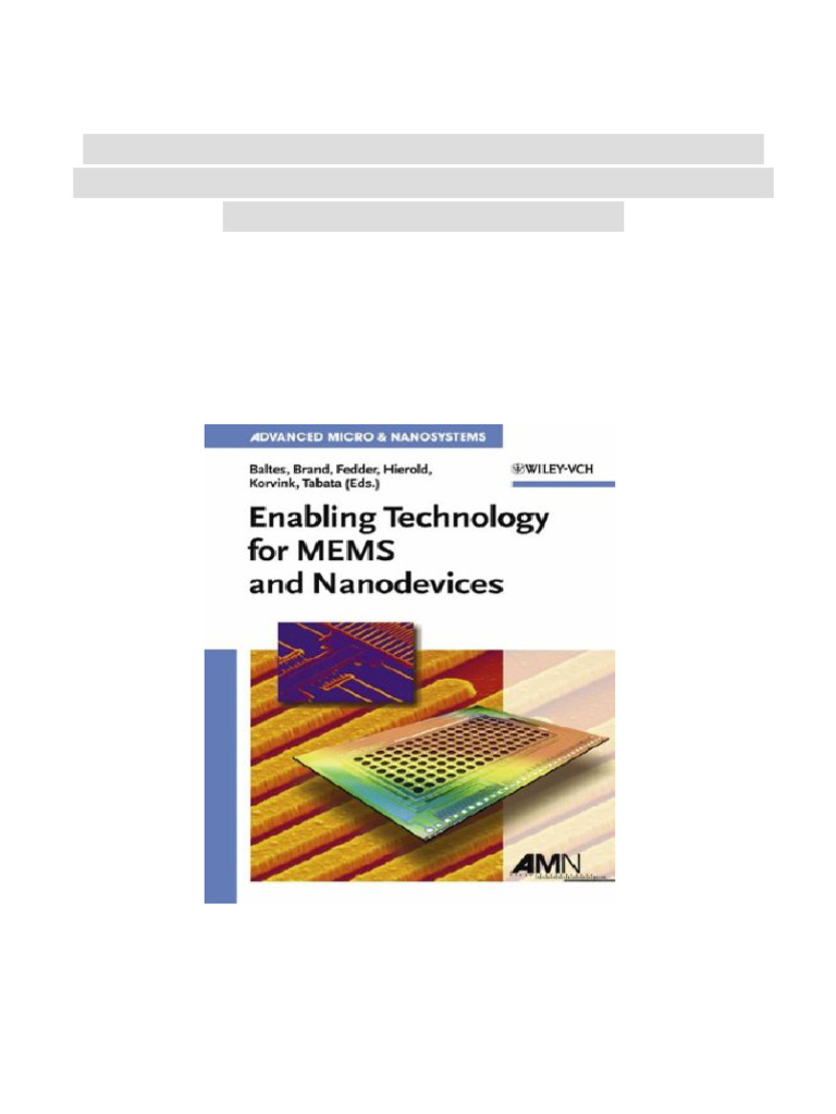 Enabling Technologies For MEMS and Nanodevices Advanced Micro and ...
