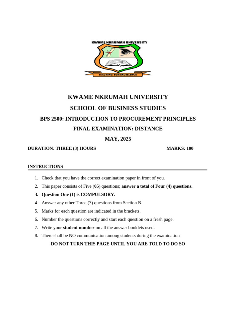 Introduction To Procurement Exam | PDF | Deepwater Horizon | Bp