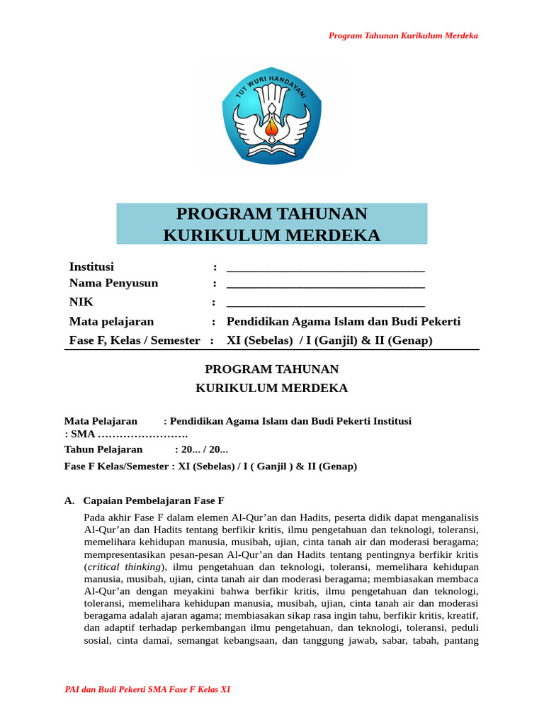 Prota PAI XI Kurmer | PDF