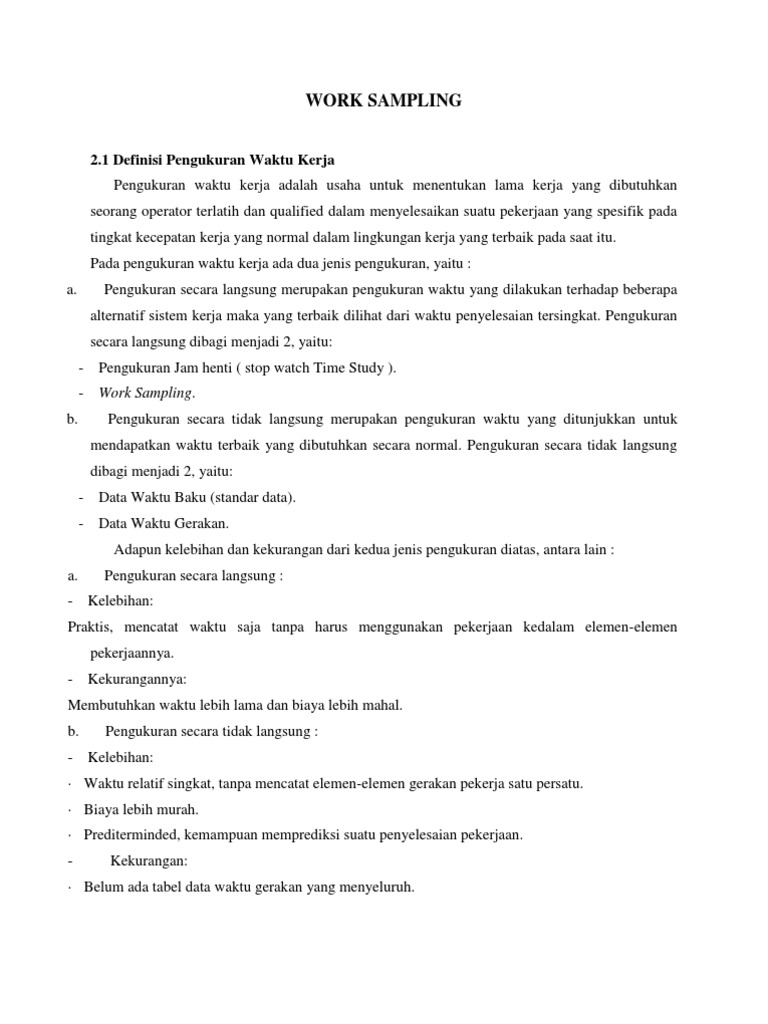 Work Sampling | PDF