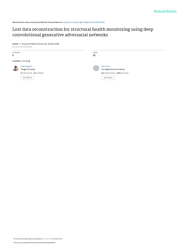 Data Reconstruction for Structural Health Monitoring | PDF | Deep ...
