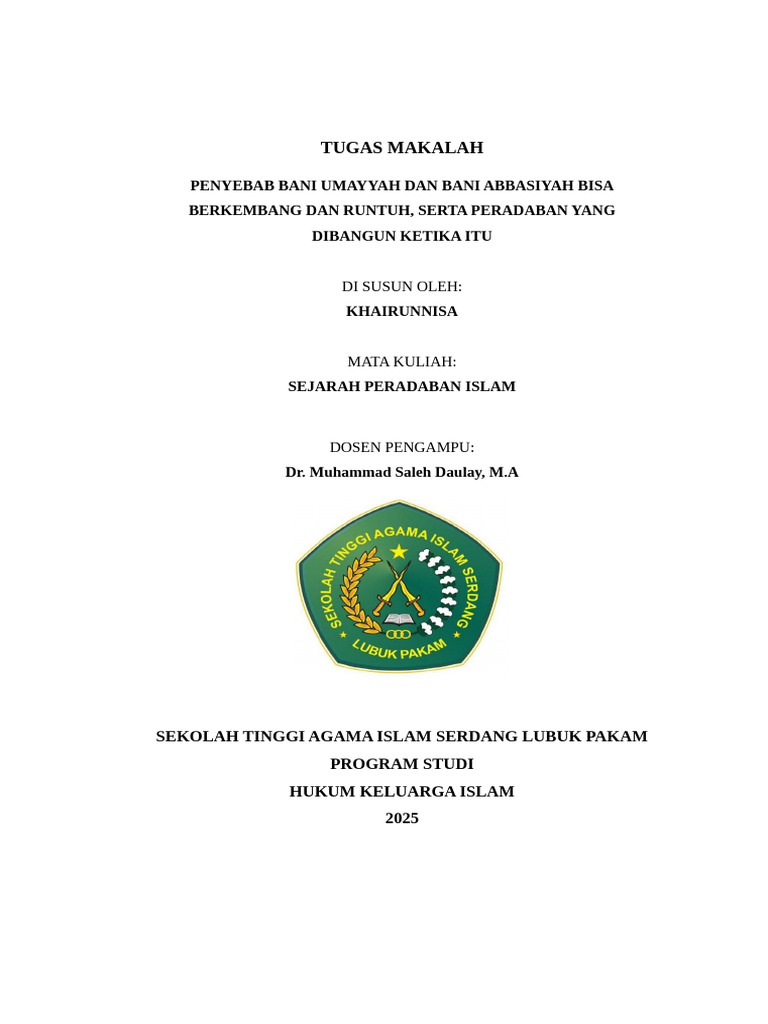 Sejarah Peradaban Islam, Khairunnisa | PDF