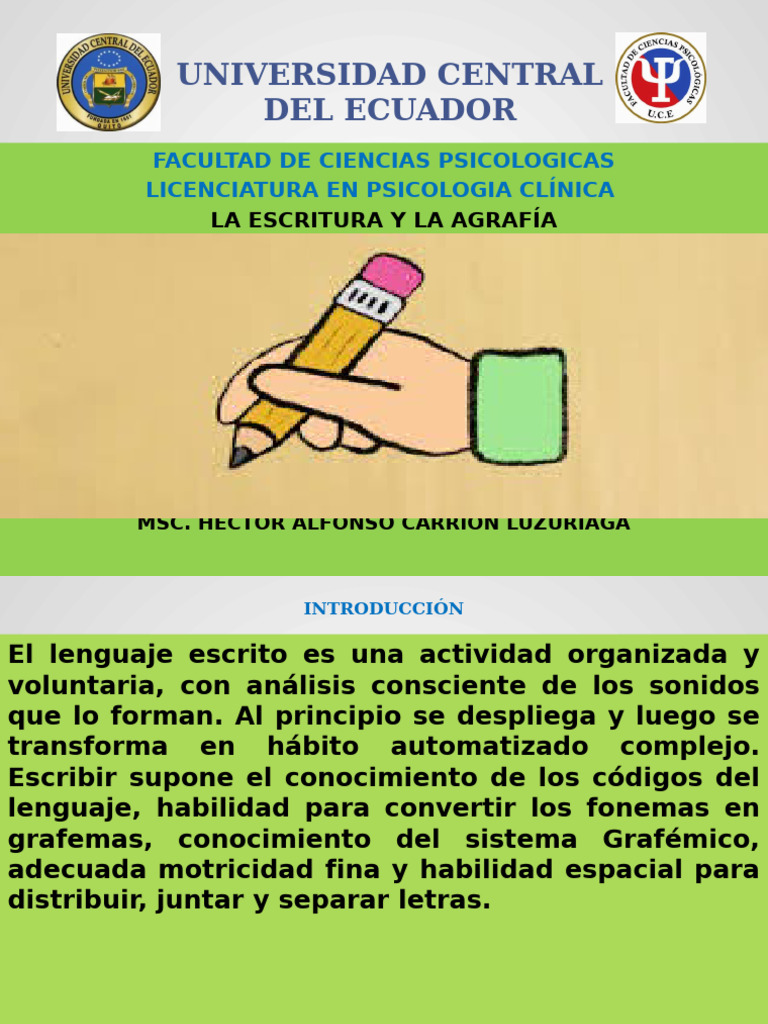 La Escritura y Agrafía | PDF | Escritura | Cerebro