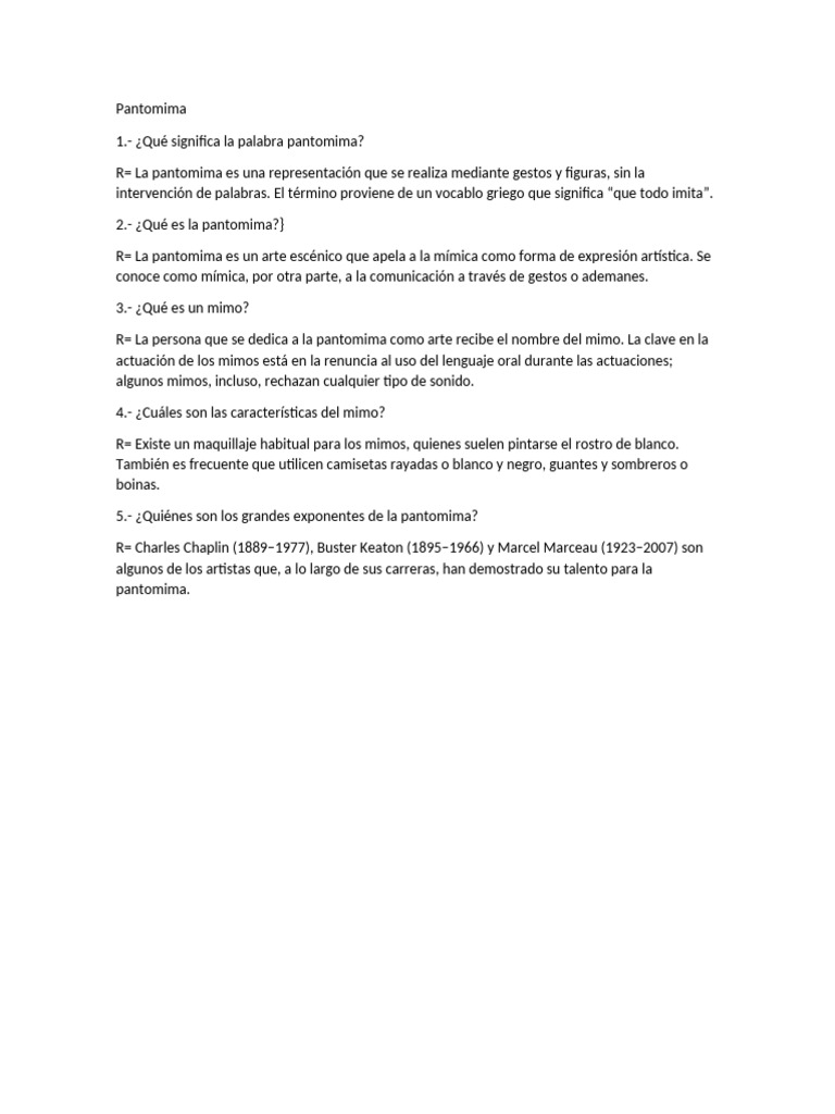 Pantomima | PDF
