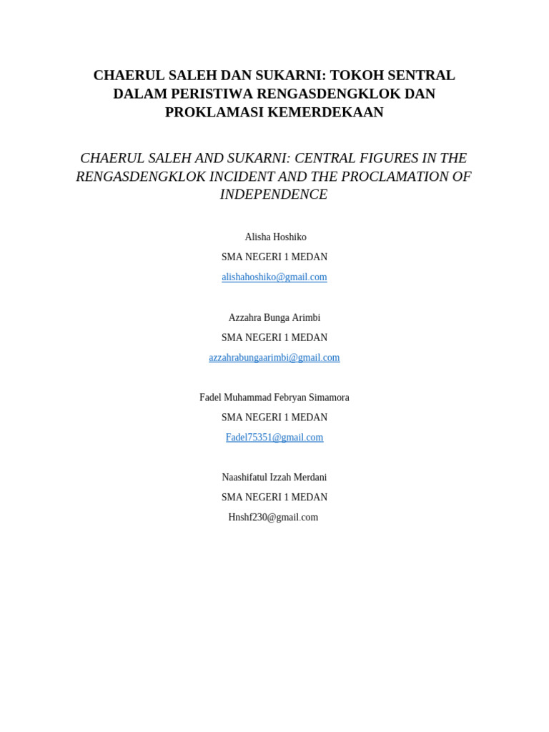 Chaerul Saleh Dan Sukarni | PDF