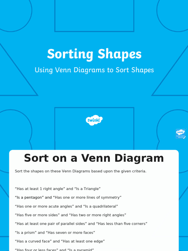 Sorting Shapes with Venn Diagrams | PDF | Shape | Rectangle