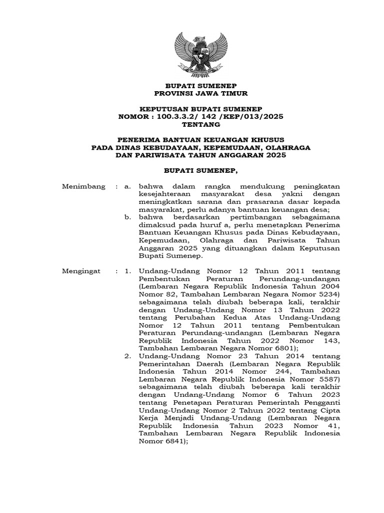 SK BK Desa 2025 | PDF