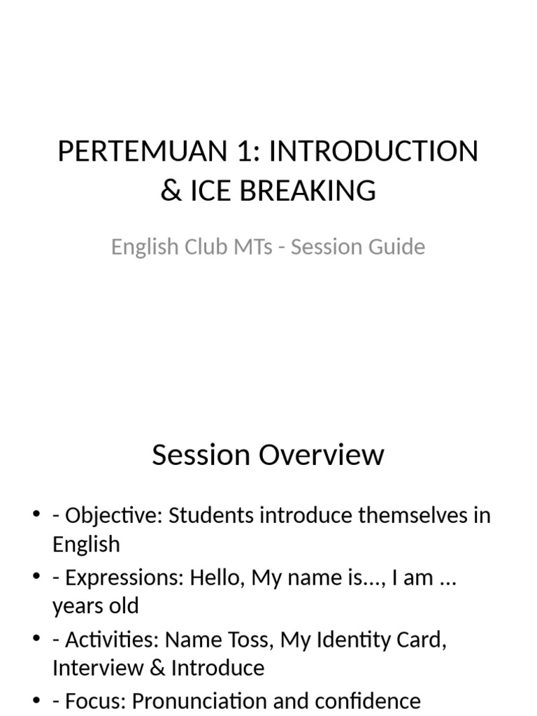 Pertemuan 1 Introduction & Ice Breaking Enhanced | PDF