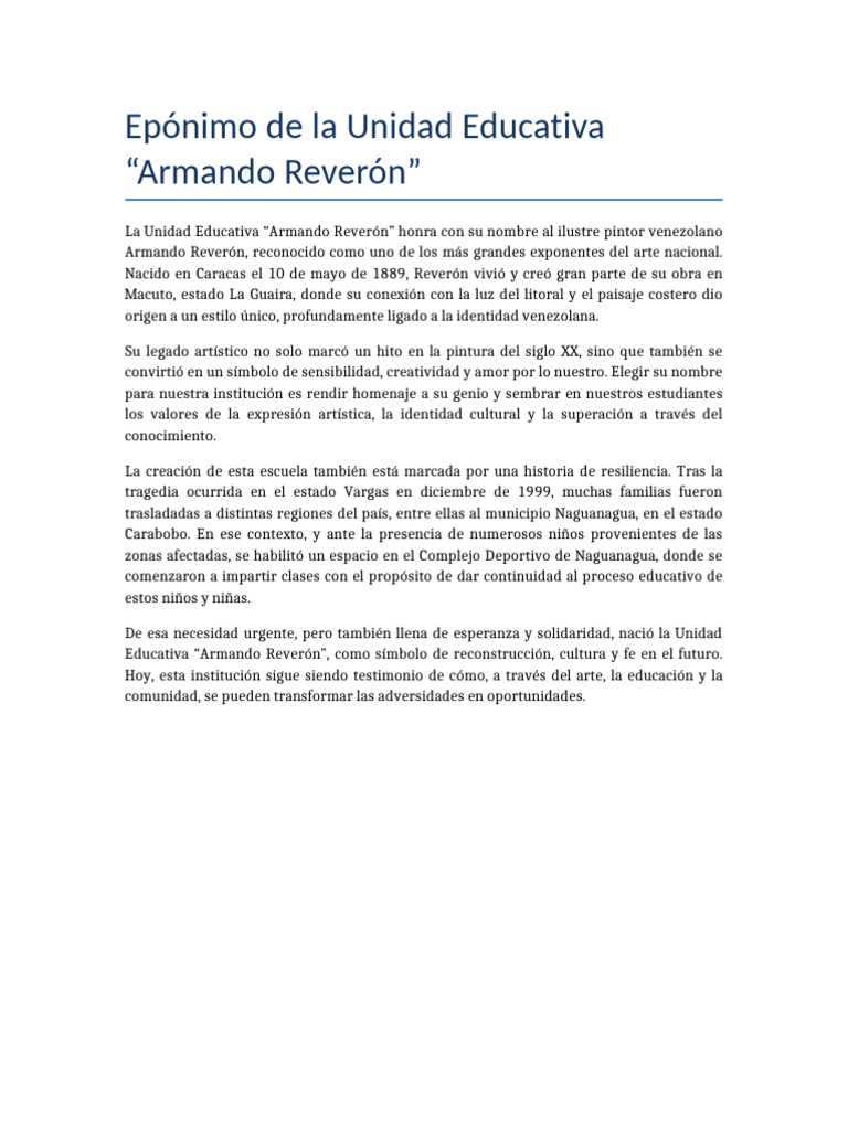 Epónimo Armando Reveron | PDF