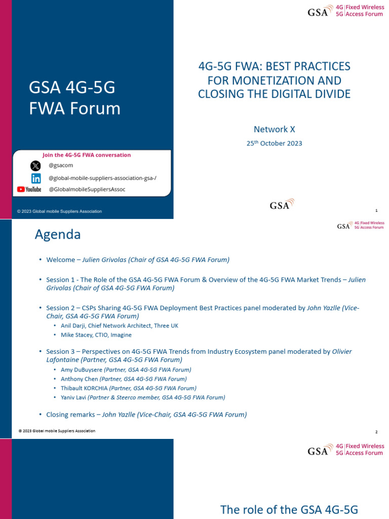Gsa 4g 5g Fwa Forum Networkx | PDF | Fiber To The X | 4 G