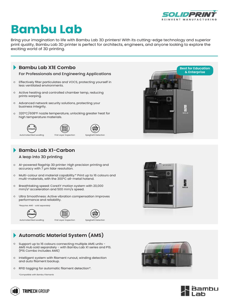 Solid Print Bambu Lab Product Flyer A4 Single Pages WEB | PDF | 3 D ...